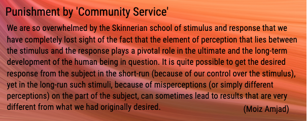 Punishment by ‘Community Service’! – Reflections – Moiz Amjad